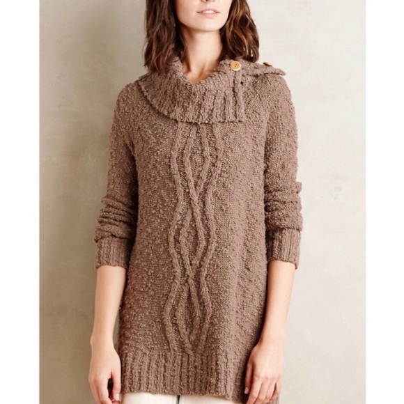 Moth | Sweaters | Anthropologie Moth Taupe Cowl Neck Sweater | Poshmark